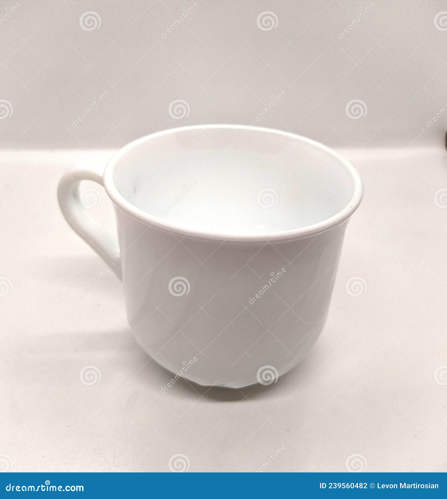 White Cup. White Cup on White Background Side View. Stock Photo - Image ...