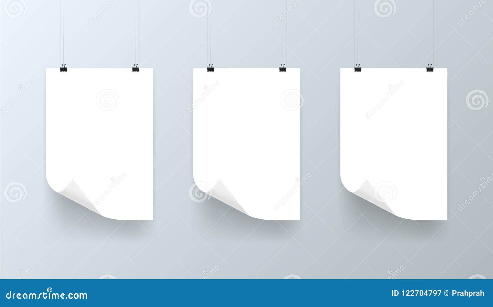 White Curled Paper A4 Note Memo Stock Illustration - Illustration of ...