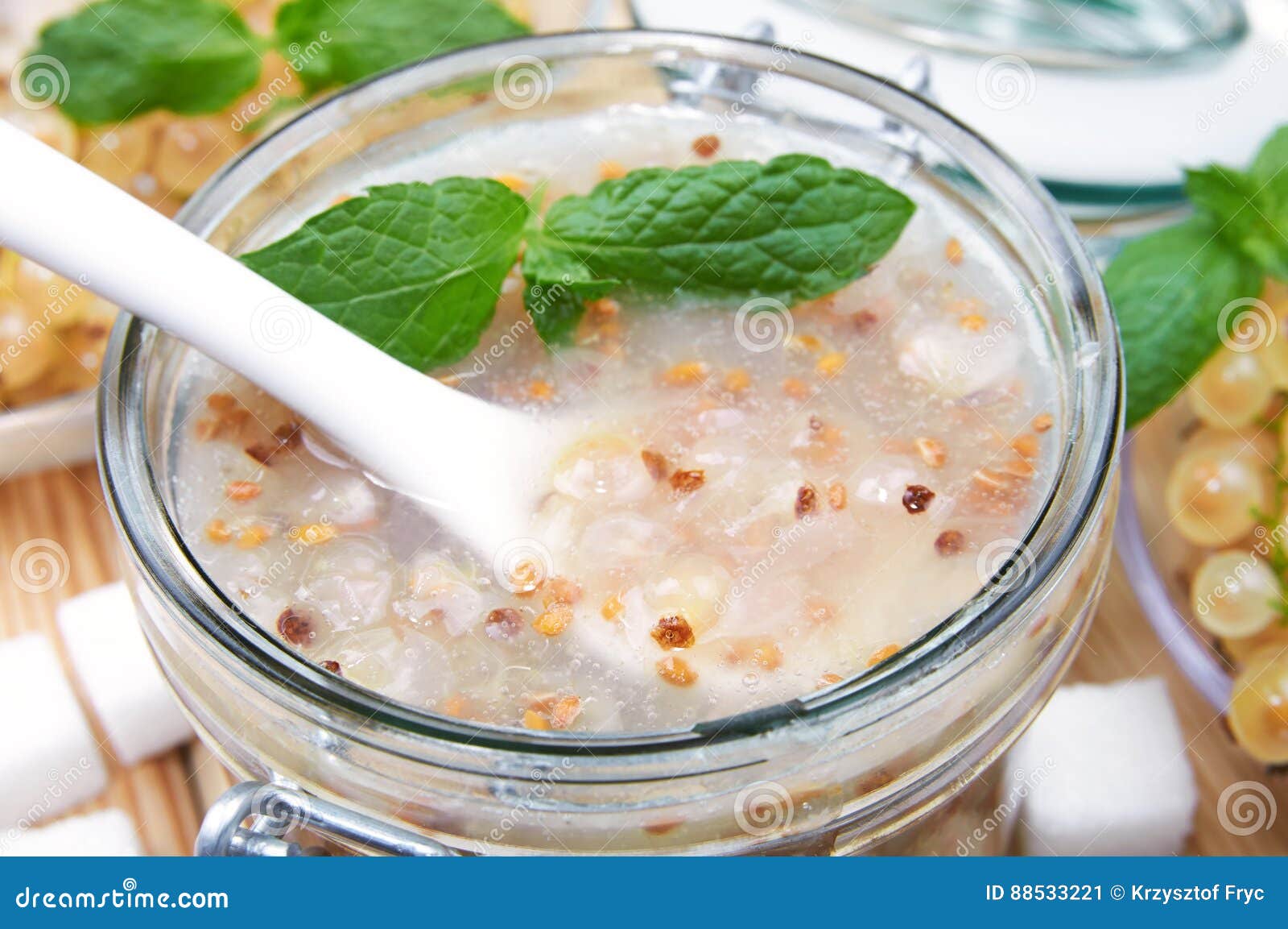 White currant jam in a jar stock image. Image of jelly - 88533221