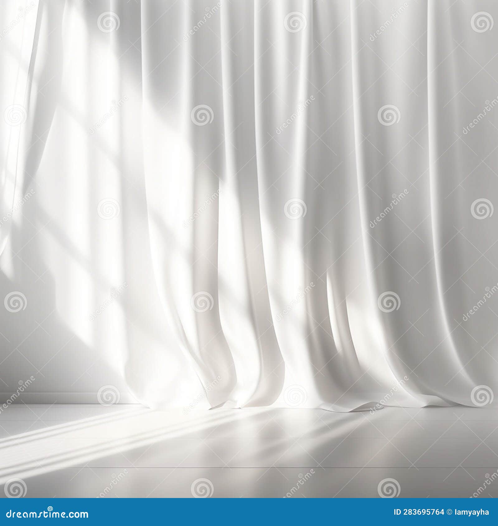 White Curtain Background Texture on Window. Empty Room Interior. Stock ...