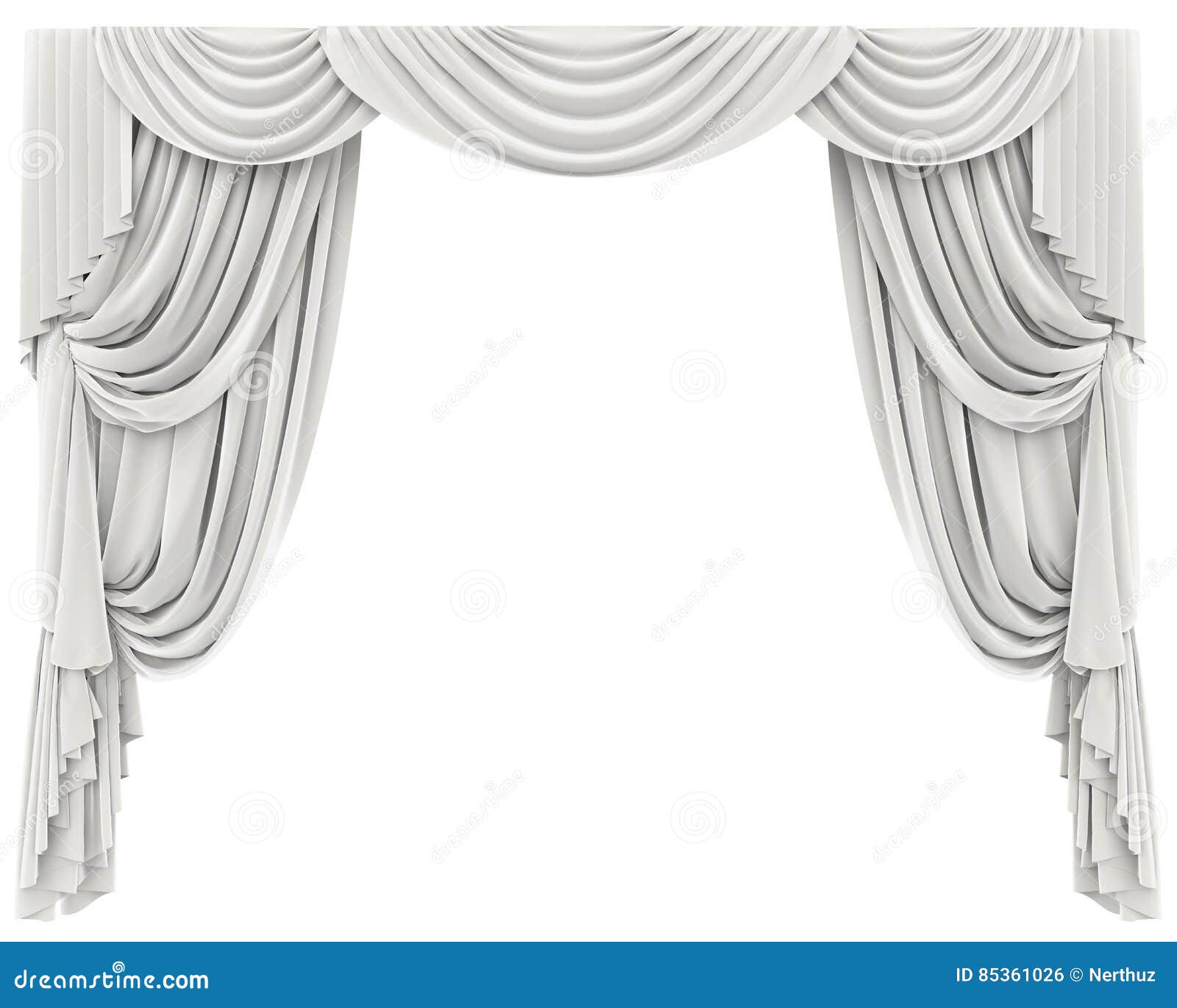 White Curtains Isolated On Transparent Background Cartoon Vector ...