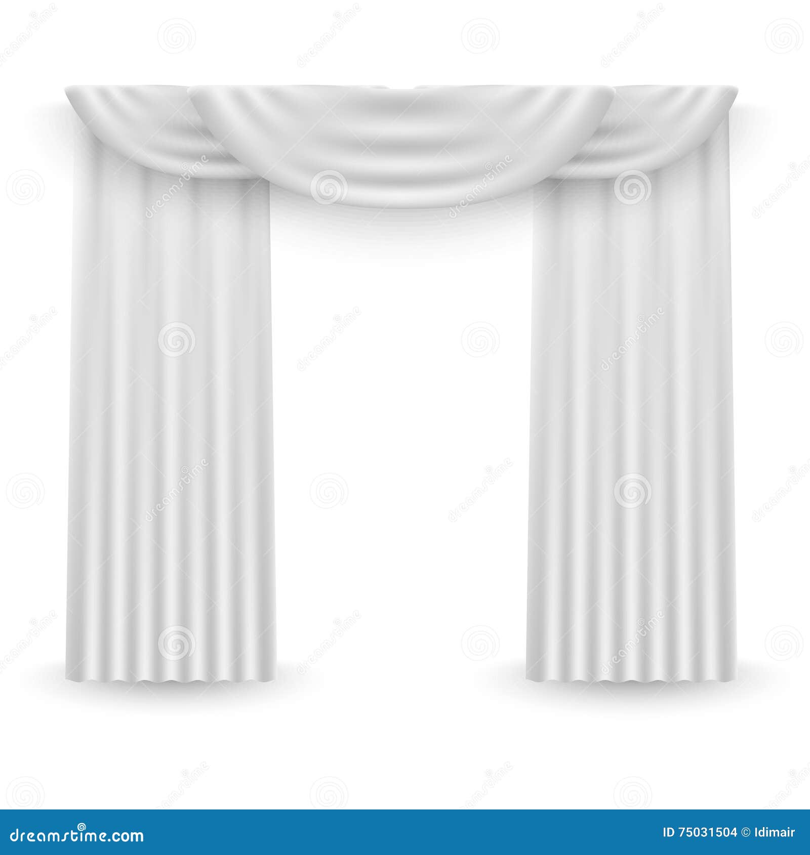 White Curtains On A White Background. Vector Stock Vector ...