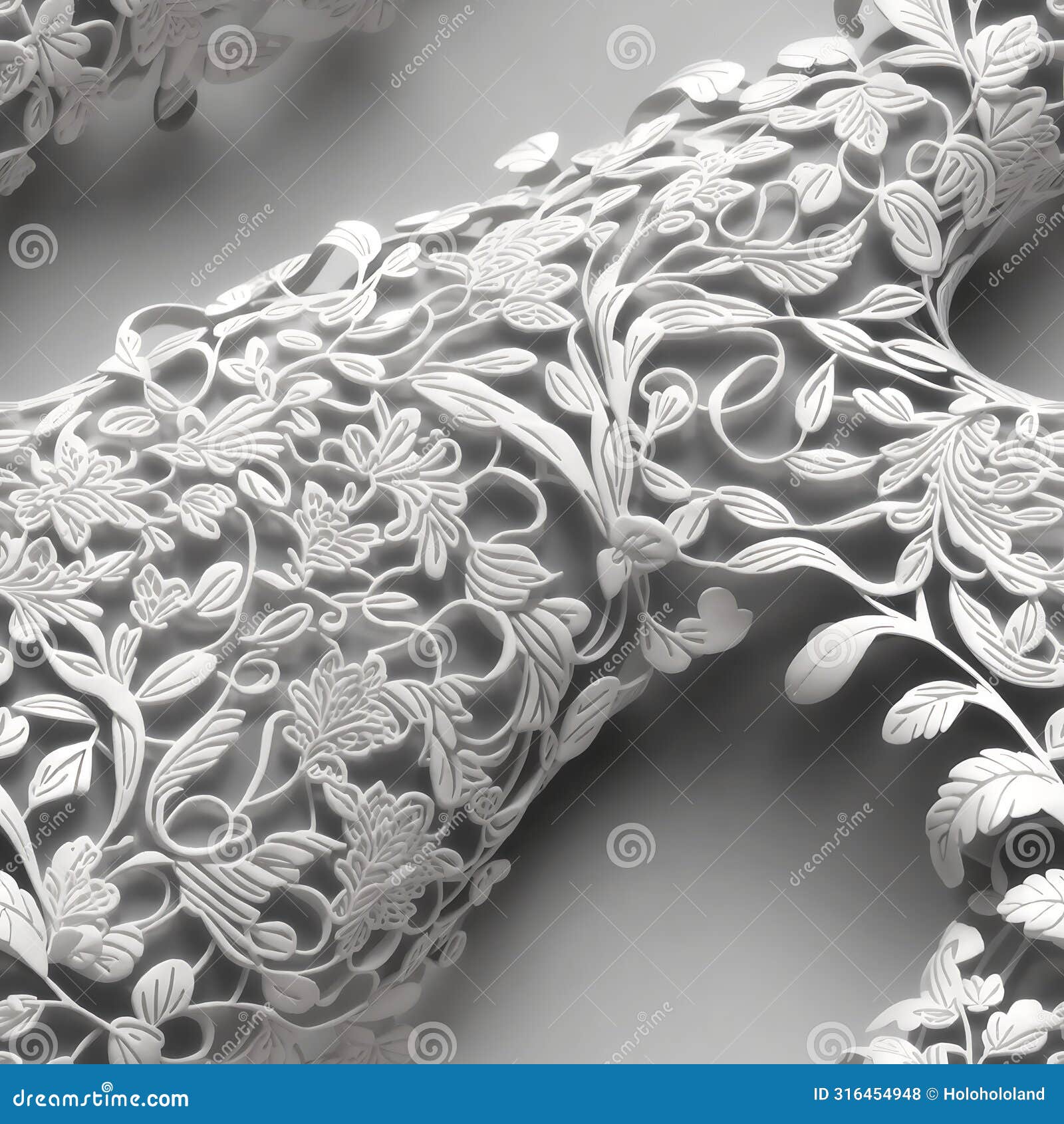 White Curved Lace Seamless Pattern on a White Background Stock ...