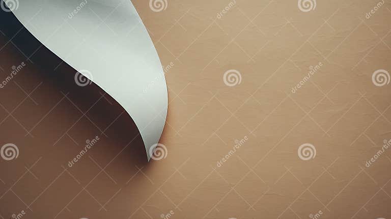 A White Curved Object on a Tan Background with a Shadow. Generative Ai ...