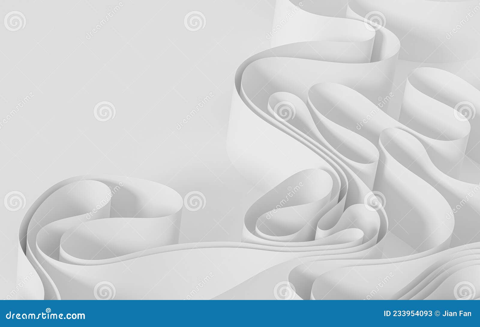 White Curved Paper, 3d Rendering Stock Illustration - Illustration of ...