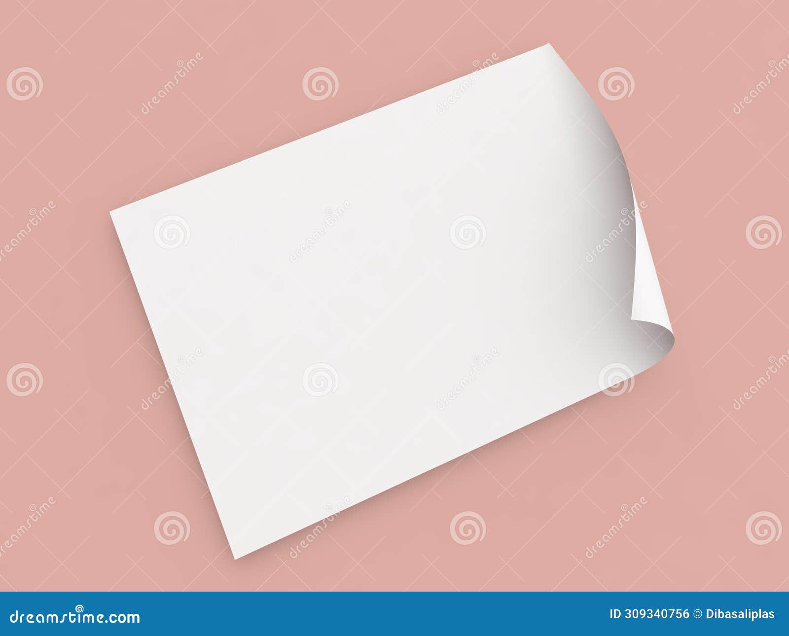 Curved Sheet Of Paper Mockup Isolated On White Background Royalty-Free ...