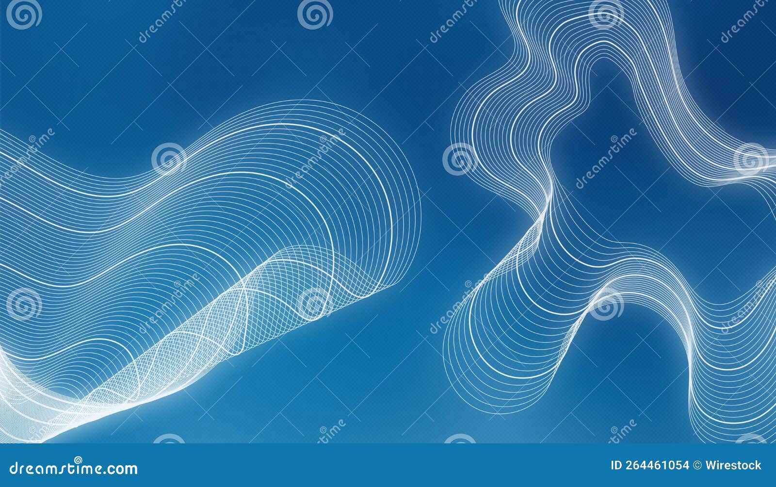 White Curvy Shapes on Blue Background Stock Illustration - Illustration ...