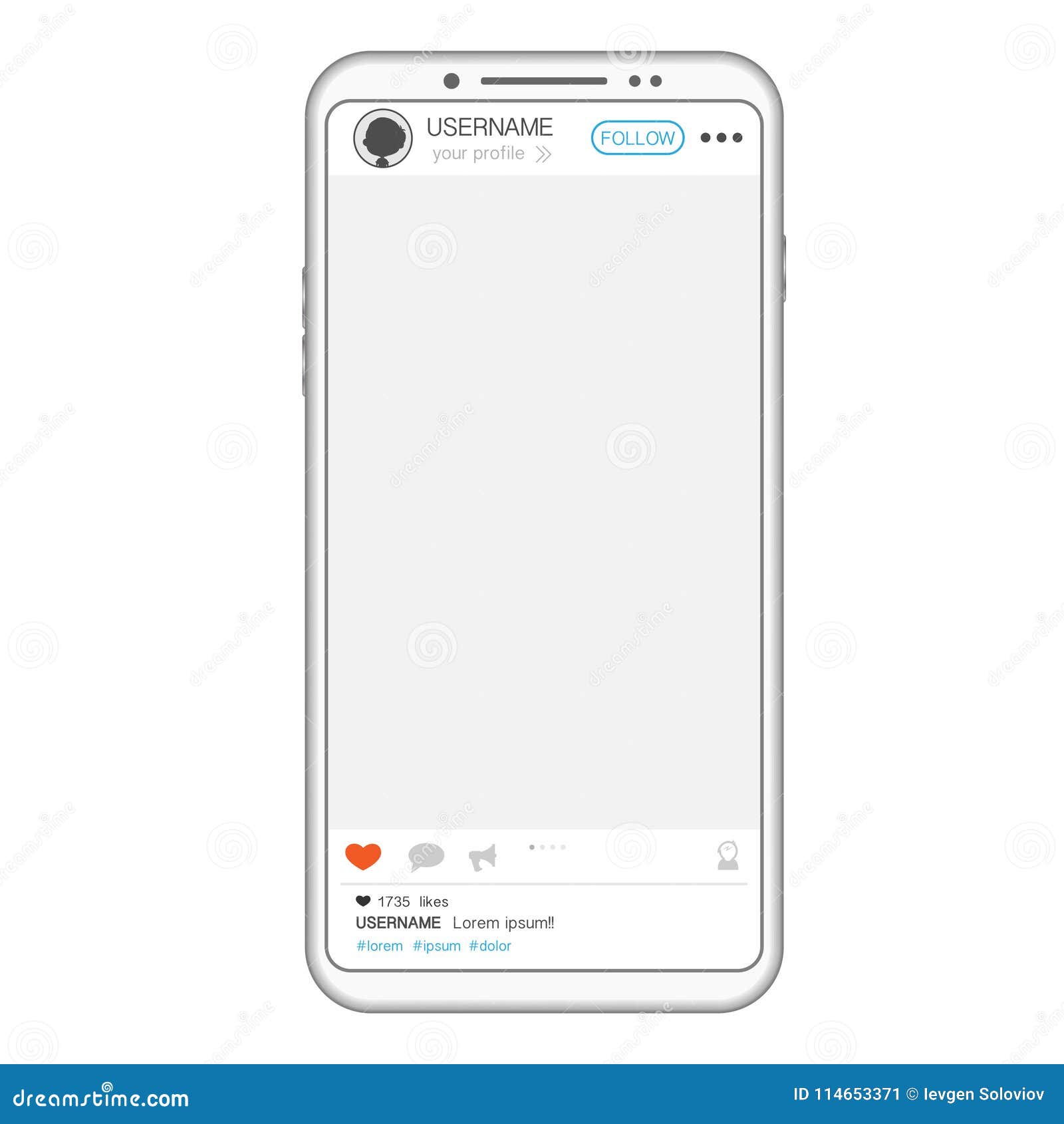 Social media post phone stock vector. Illustration of marketing - 114653371