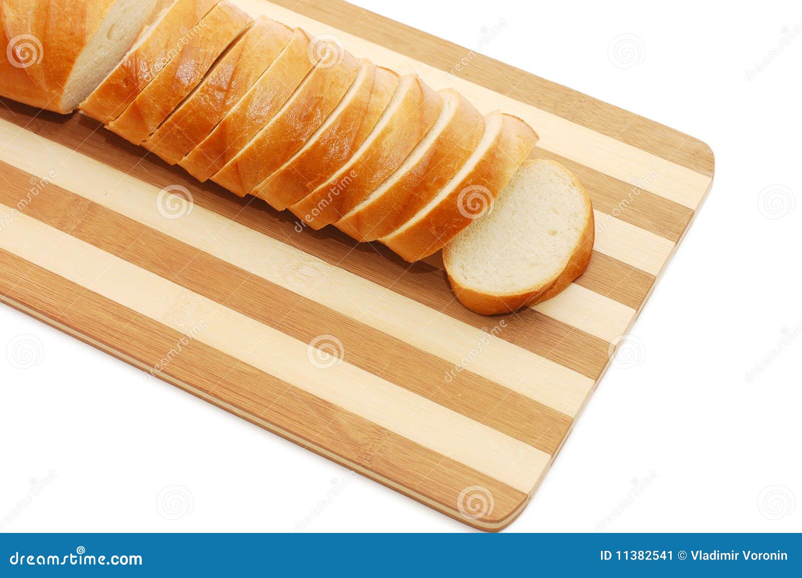White Cut Bread on a Chopping Board Stock Image - Image of meal, flour ...