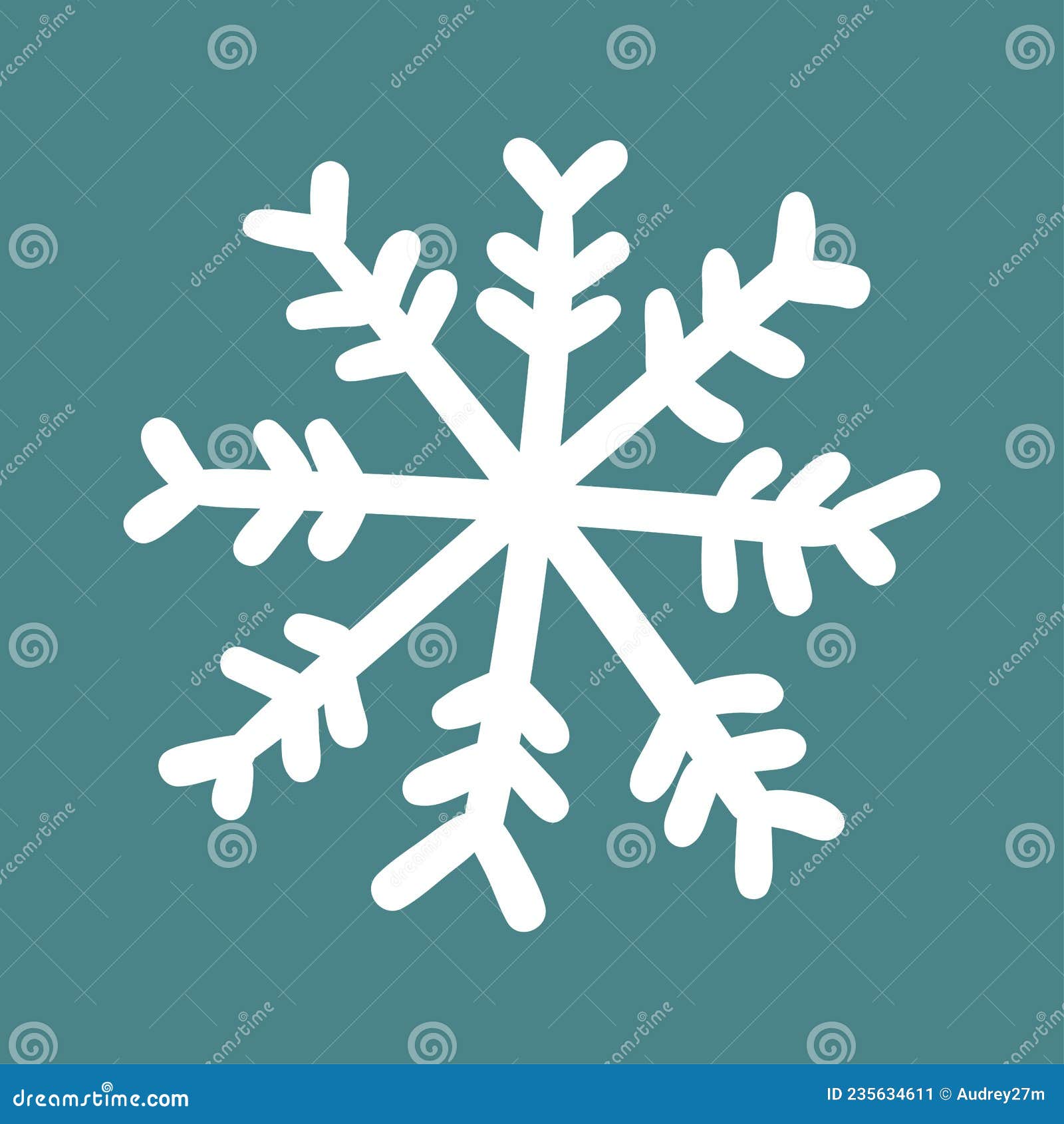 A White Cute Cartoon Snowflake. Stock Vector - Illustration of graphic ...