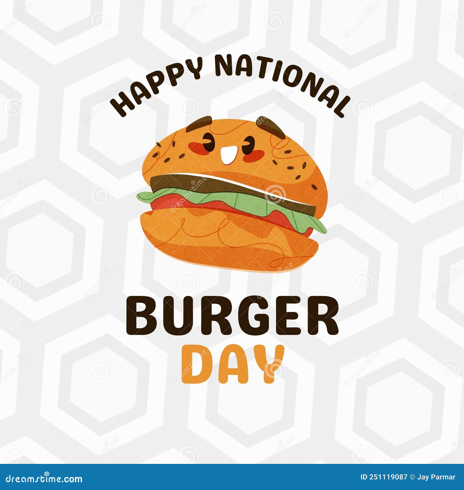 White Cute Modern Burger Happy National Burger Day Instagram Post Stock ...