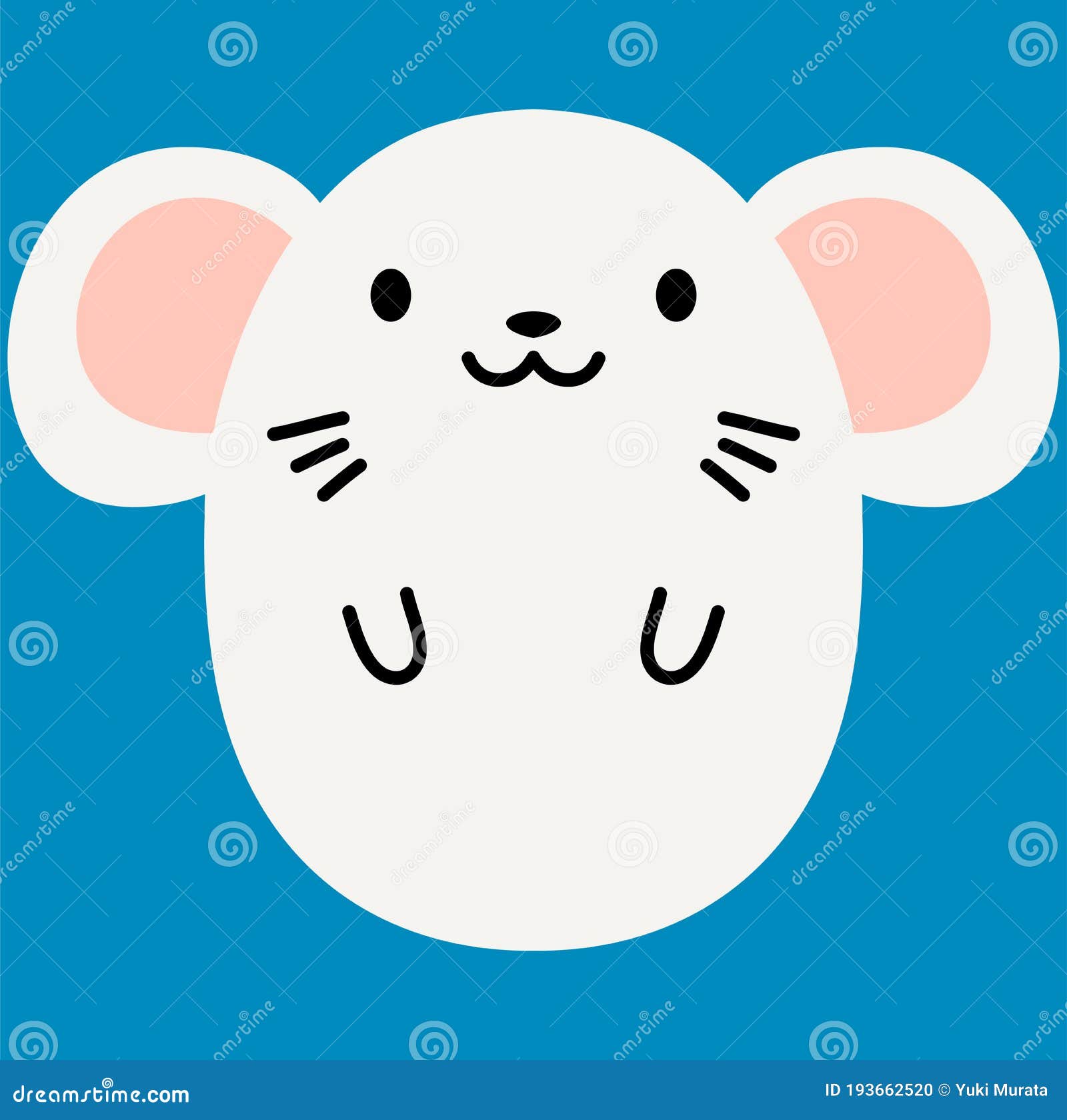 White Cute mouse face stock vector. Illustration of charm - 193662520