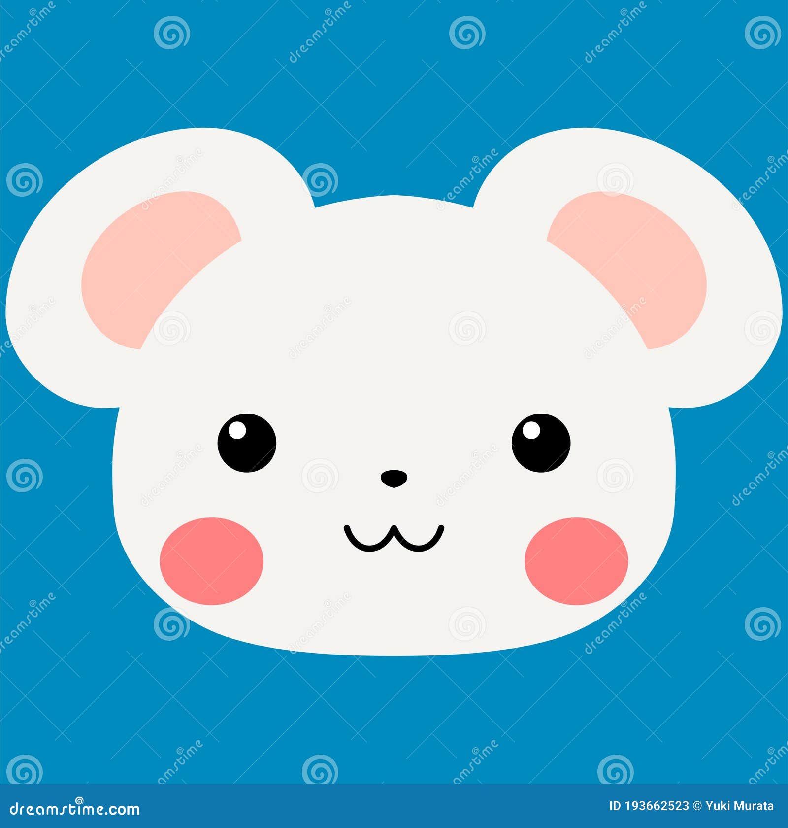 White Cute mouse face stock vector. Illustration of material - 193662523