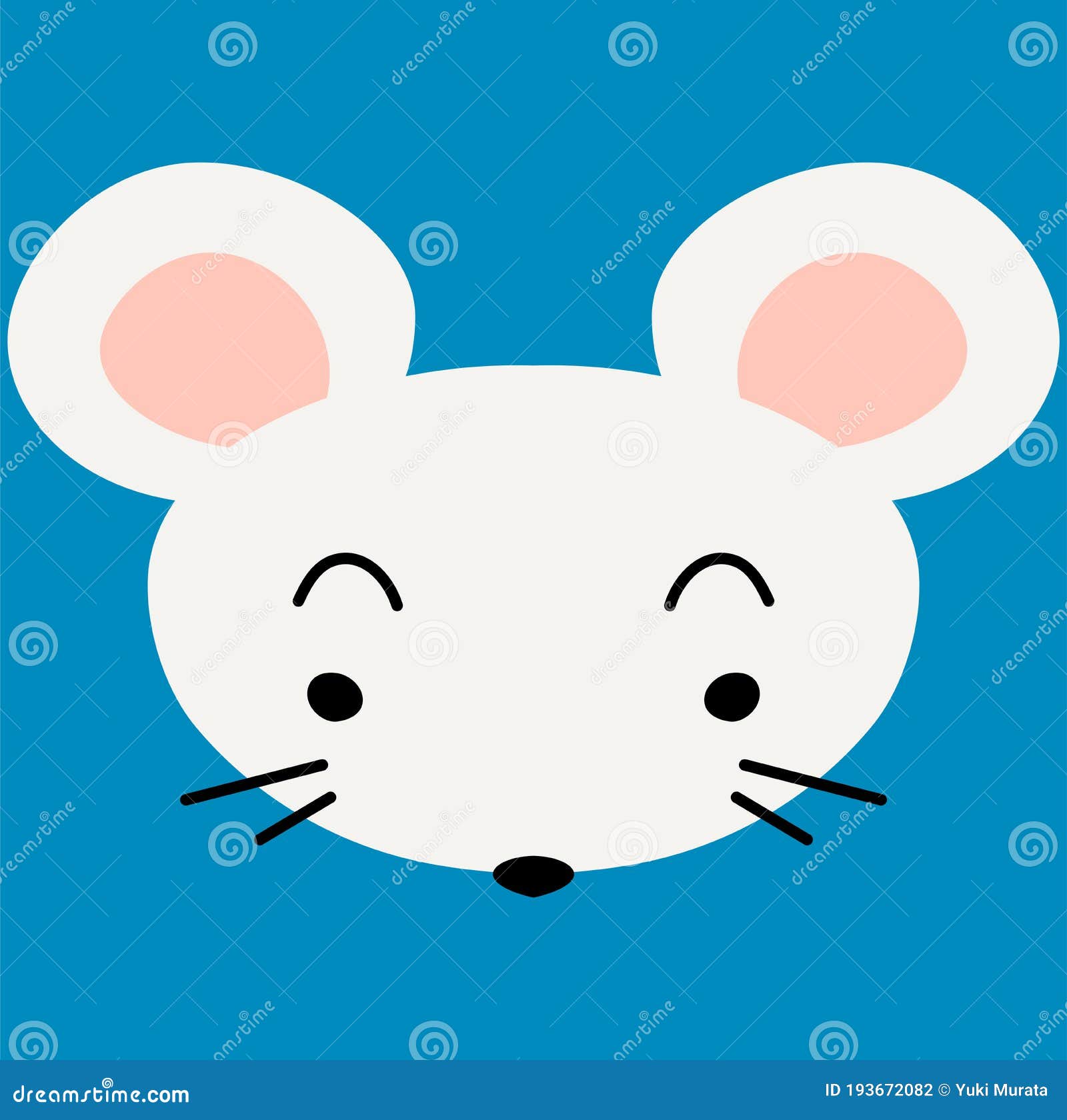 White Cute mouse face stock illustration. Illustration of character ...