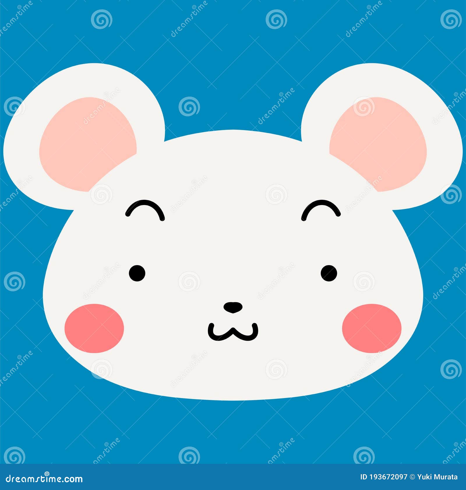 White Cute mouse face stock illustration. Illustration of mammal ...