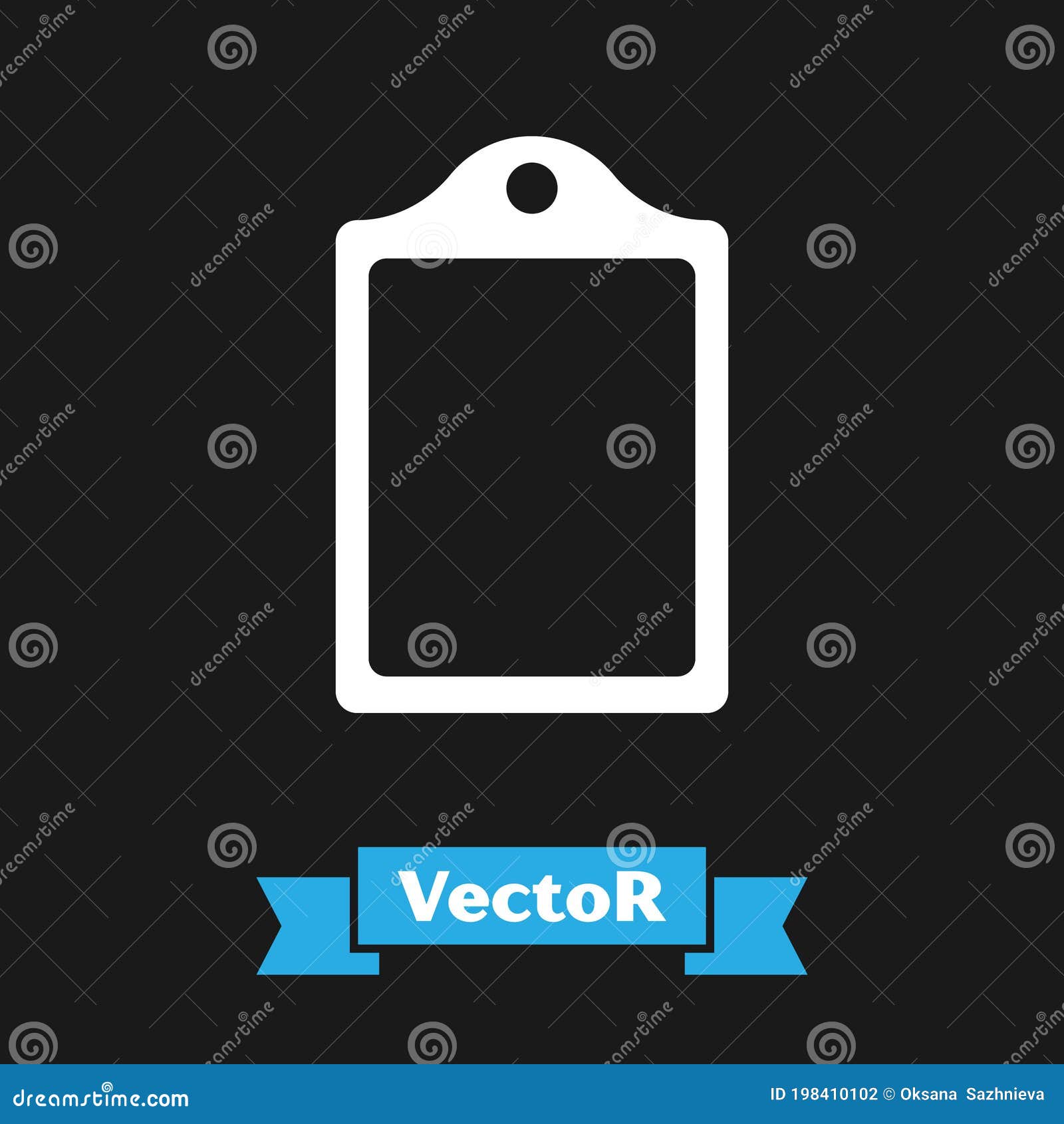 White Cutting Board Icon Isolated on Black Background. Chopping Board ...
