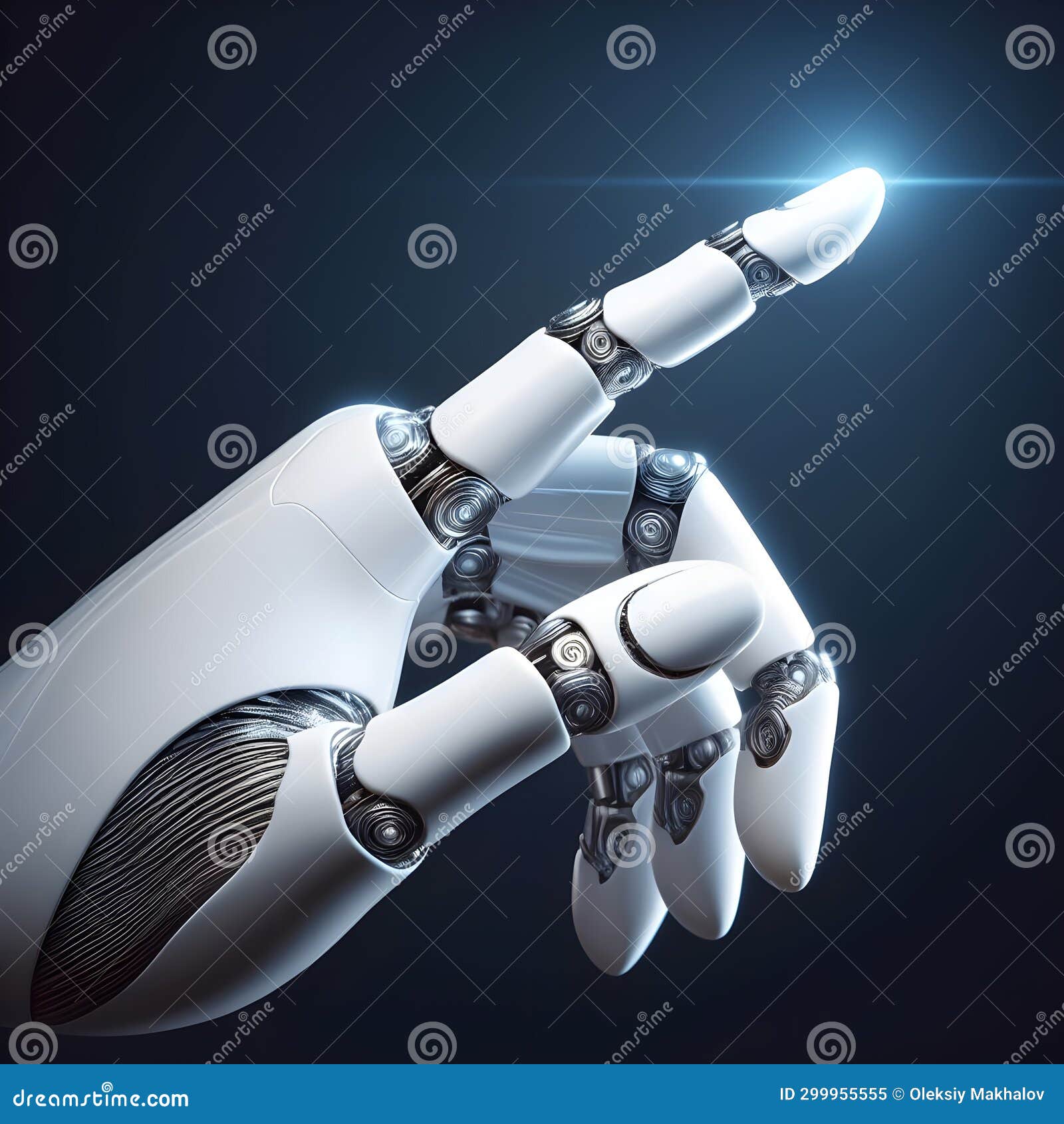 White Cyborg Finger about To Touch Human Finger Stock Illustration ...