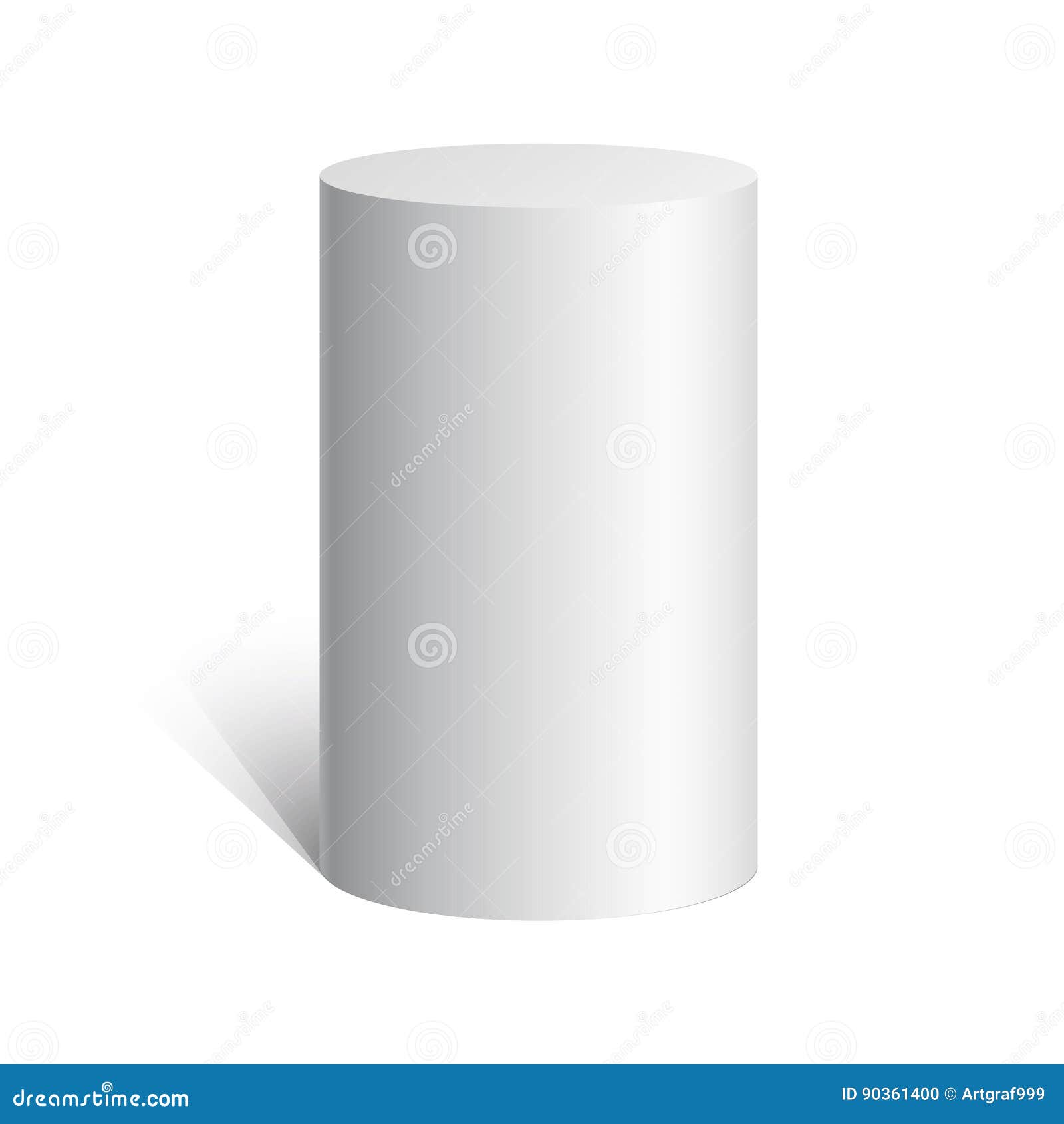 White Cylinder. 3D Geometric Shape Stock Vector - Illustration of dummy ...