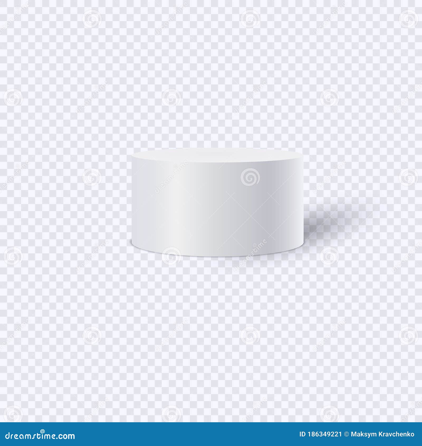 White Cylinder Isolated on Transparent Background. Vector Illustration ...