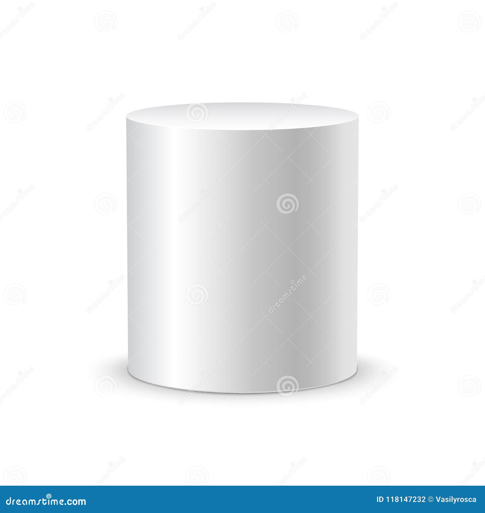 White Cylinder on White Background Isolated. 3d Object Cylinder ...