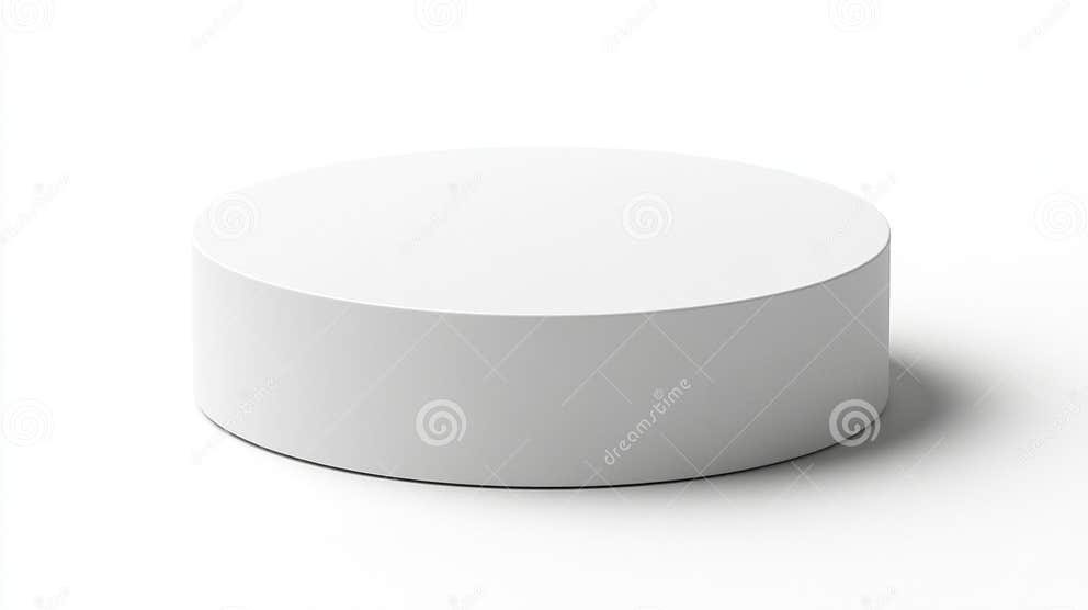 White Cylindrical Display Stand, Isolated, Studio, Background, Product ...