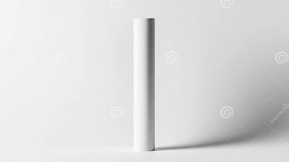 Simple and Elegant White Cylindrical Object Placed Vertically on a ...