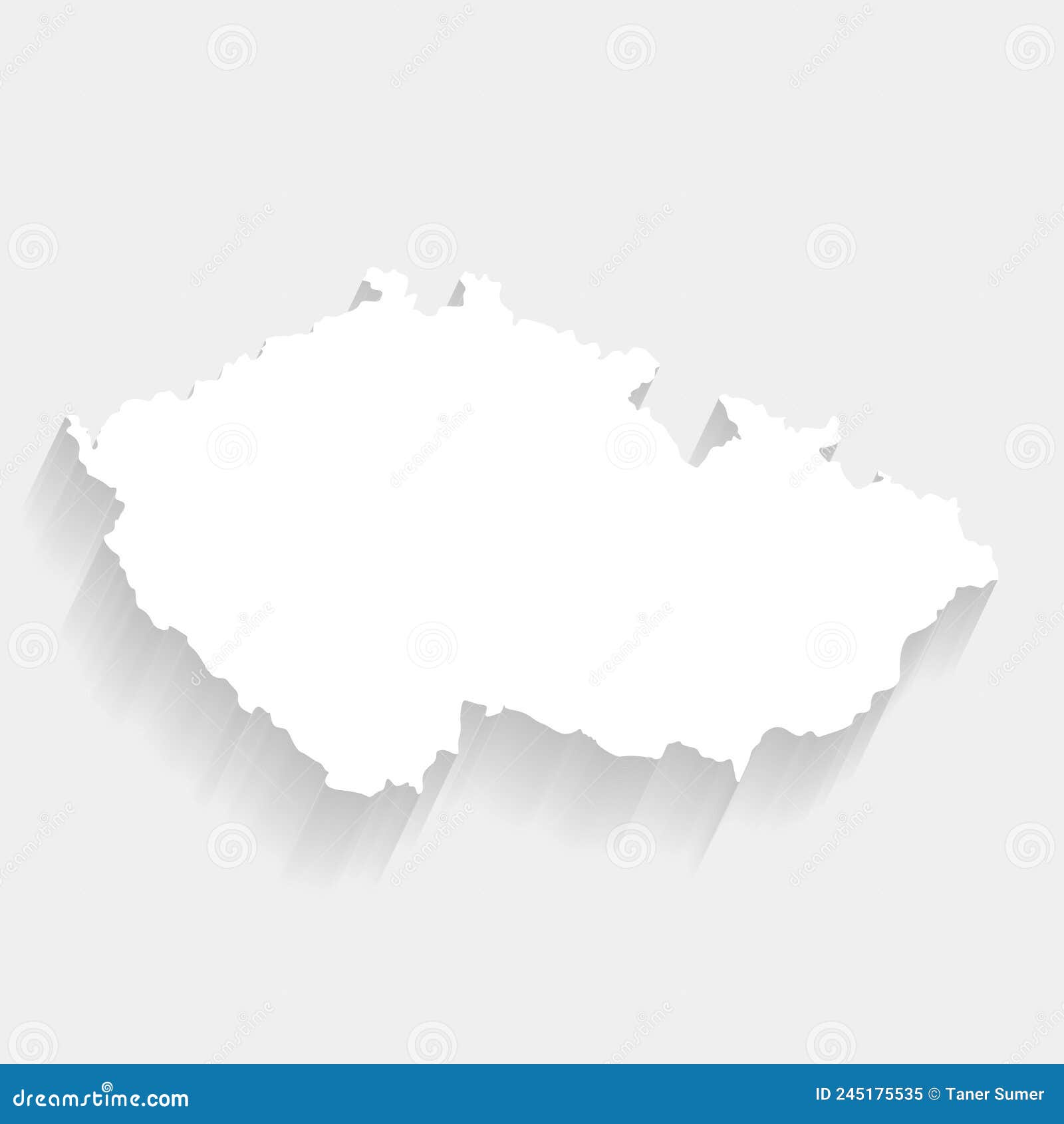 White Czech Republic Map on Gray Background, Vector, Illustration, Eps ...