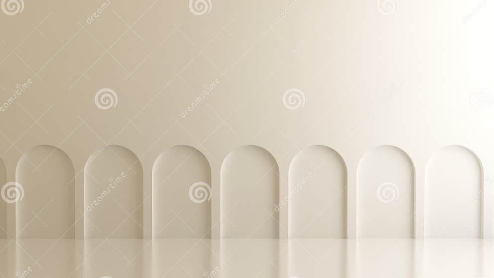 White 3d Architectural Background with Arches and Columns Stock ...