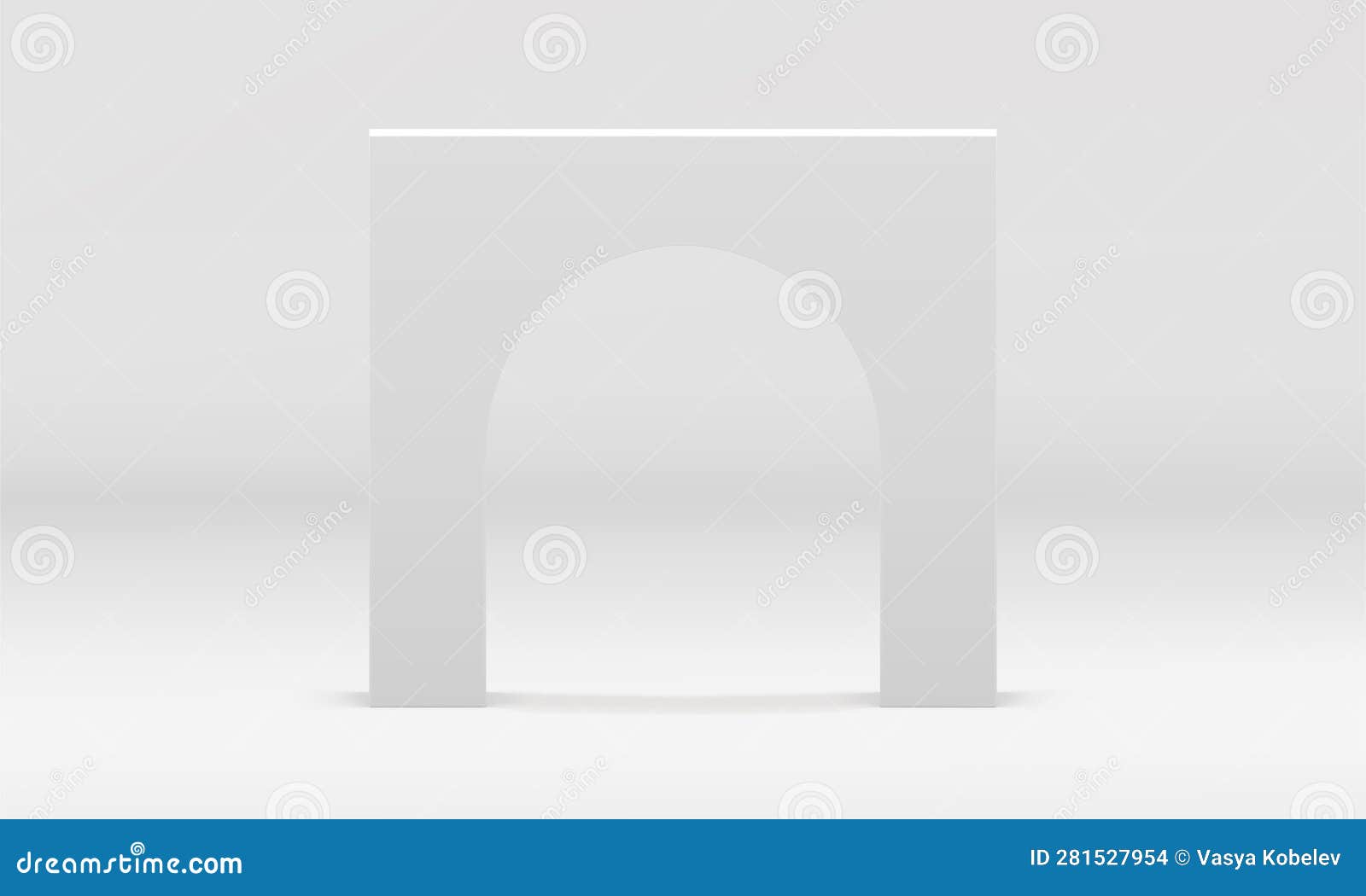 White 3d Archway Premium Gate Exit Entrance Decor Element Front View ...