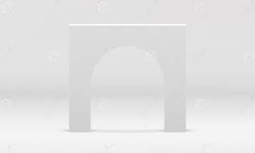 White 3d Archway Premium Gate Exit Entrance Decor Element Front View ...