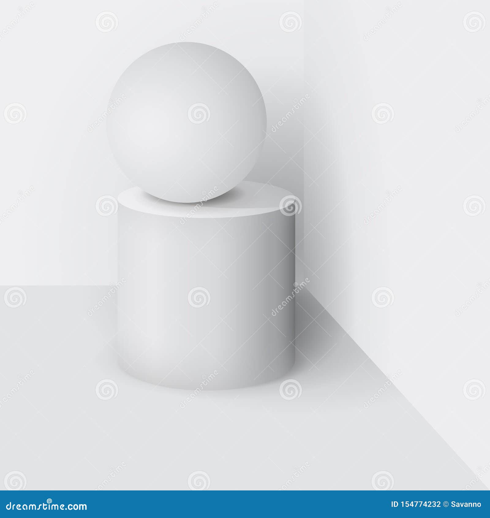 White 3d Ball in White Corner. Sphere Mock Up Stock Vector ...