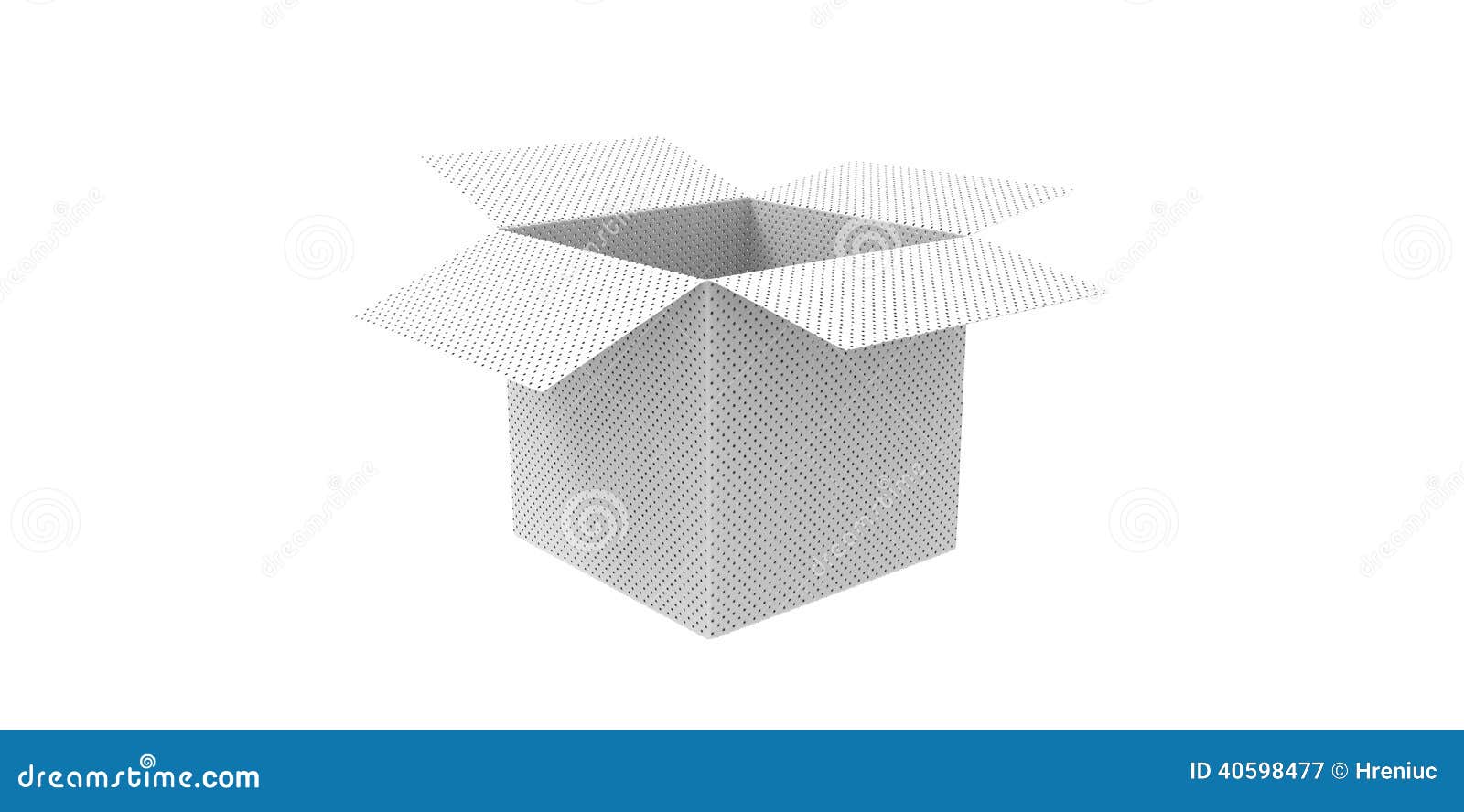 White 3D Blank Opened Metal Perforated Box Isolated Over White ...