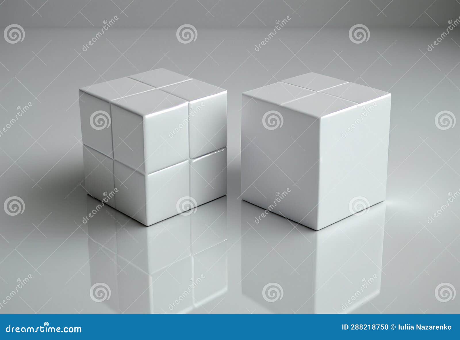 White 3D Cubes Standing on a White Floor. AI Generated Stock Photo ...