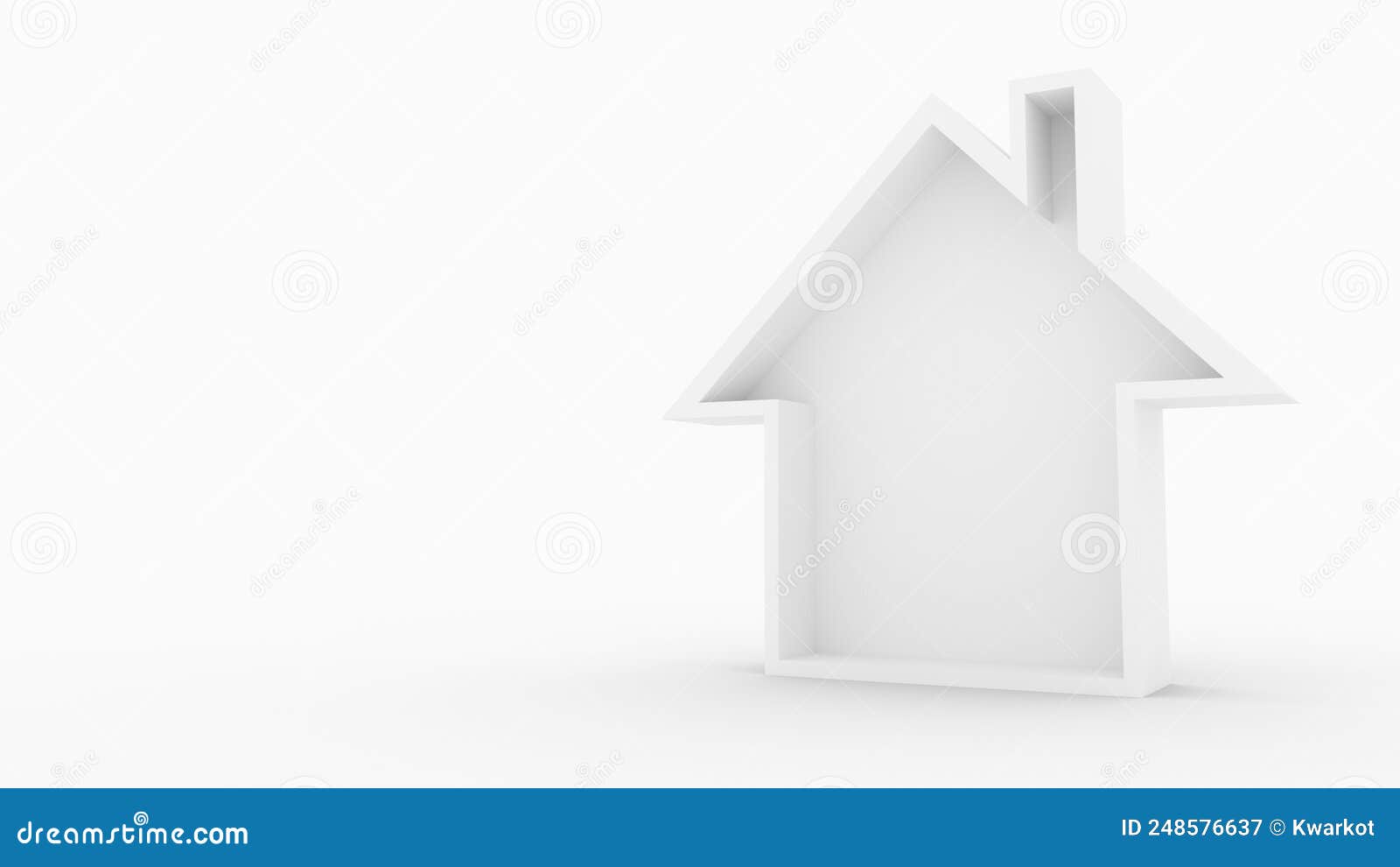 Empty House Cross Section Isolated on White Background with Copy Space ...