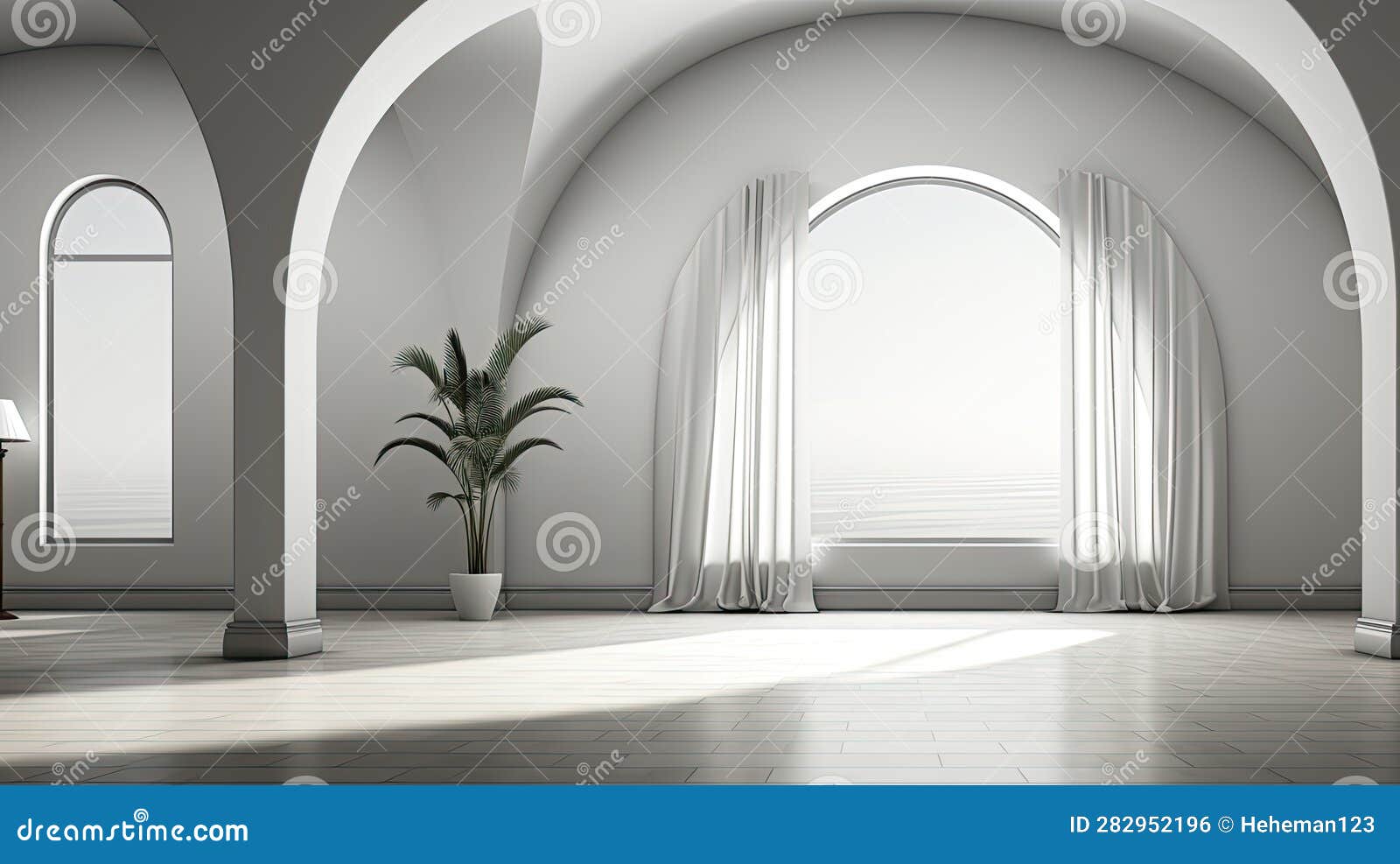 White 3D Empty Room with Flat Layout Plain Background and Translucent ...