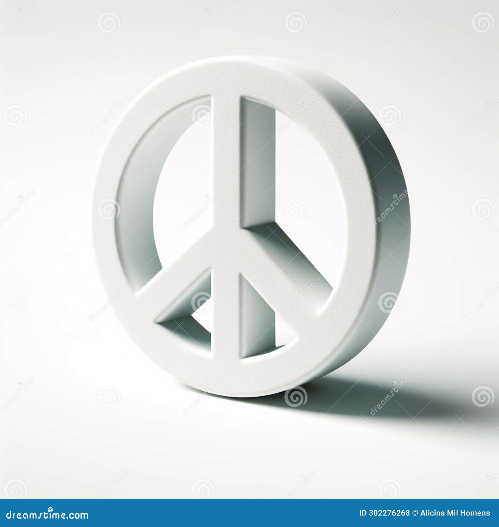 White 3D Figure of the Peace Symbol. AI Generated Stock Illustration ...