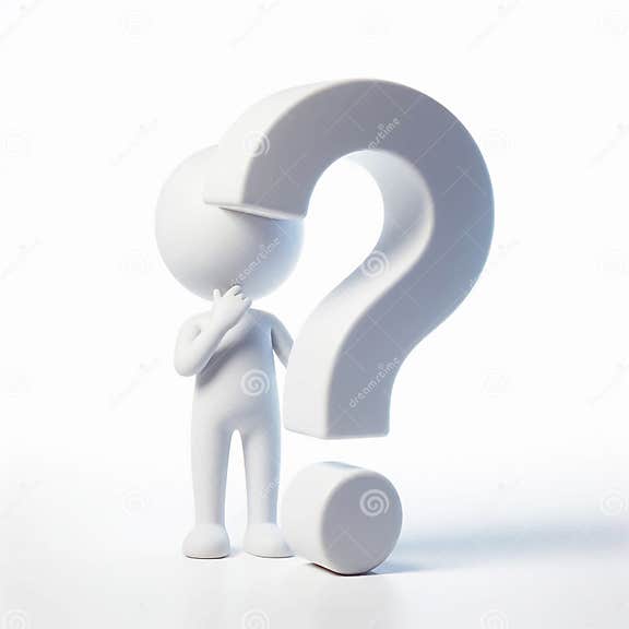White 3D Figure with Question Mark. Questions and Solutions Stock ...