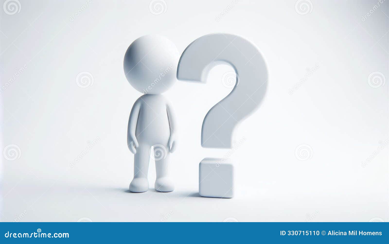 White 3D Figure with Question Mark. Questions and Solutions Stock ...