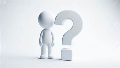 White 3D Figure with Question Mark. Questions and Solutions Stock ...