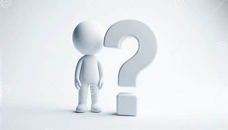 White 3D Figure with Question Mark. Questions and Solutions Stock ...