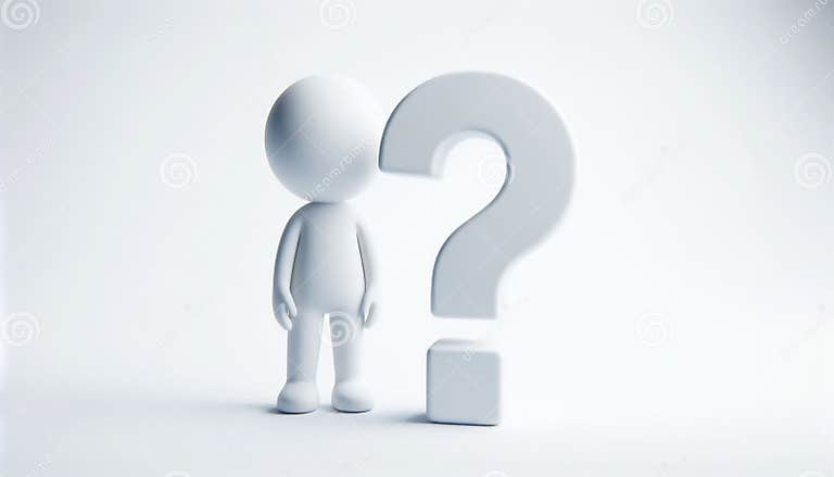White 3D Figure with Question Mark. Questions and Solutions Stock ...