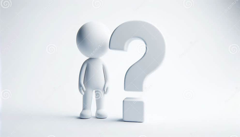 White 3D Figure with Question Mark. Questions and Solutions Stock ...