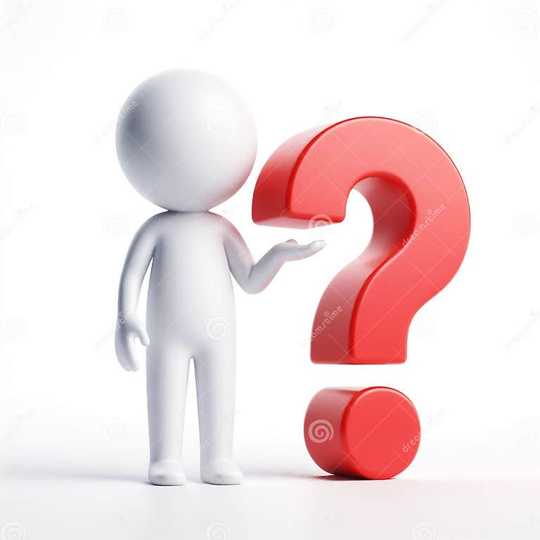 White 3D Figure with Question Mark. Questions and Solutions Stock ...