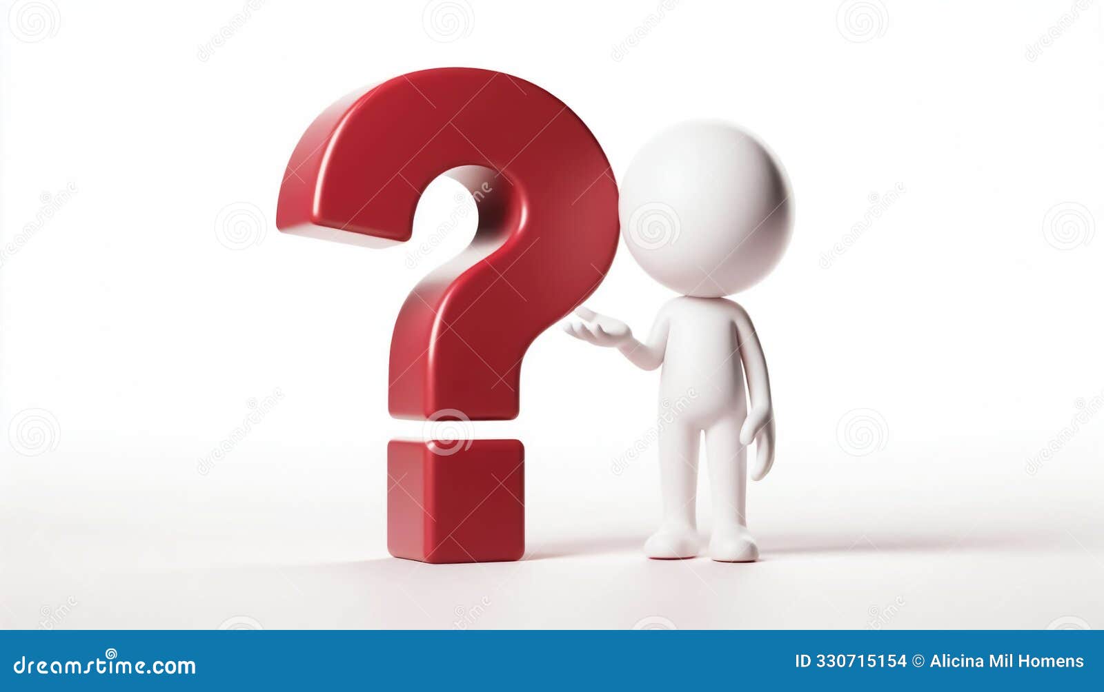 White 3D Figure with Question Mark. Questions and Solutions Stock ...