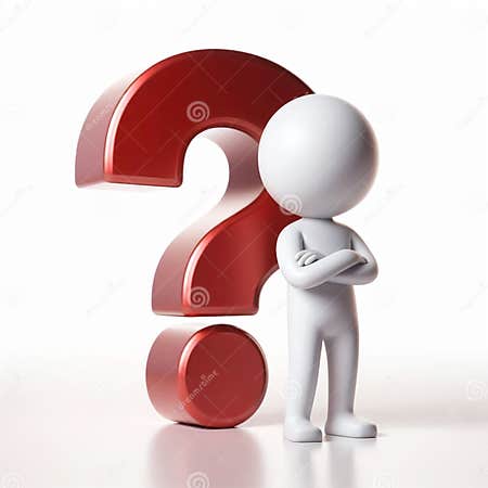 White 3D Figure with Question Mark. Questions and Solutions Stock ...