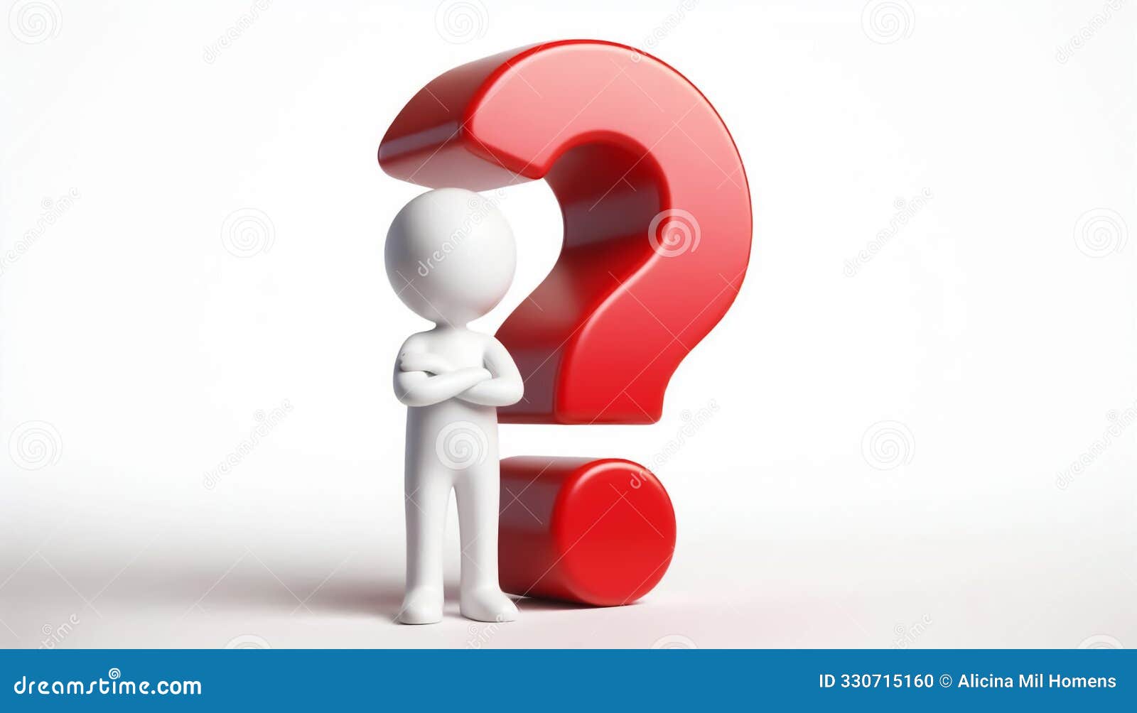White 3D Figure with Question Mark. Questions and Solutions Stock ...
