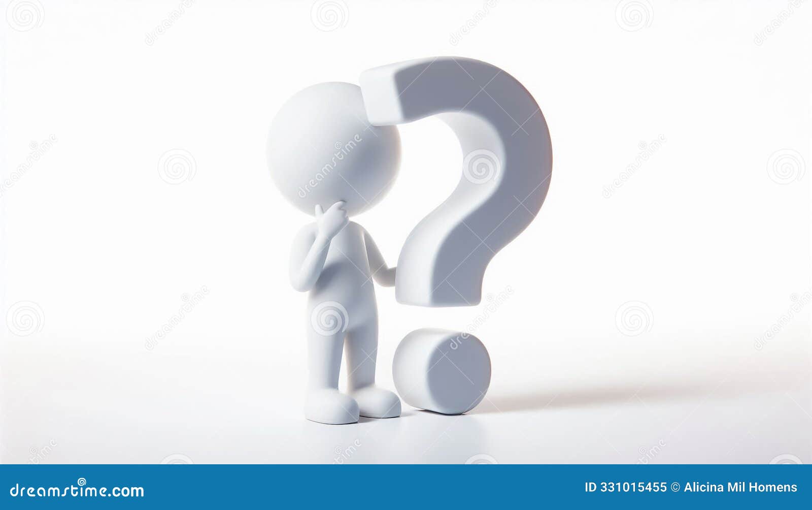White 3D Figure with Question Mark. Questions and Solutions Stock ...