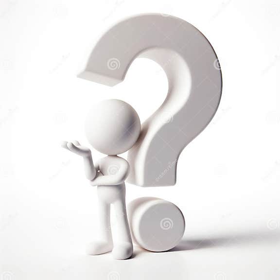 White 3D Figure with Question Mark. Questions and Solutions Stock ...