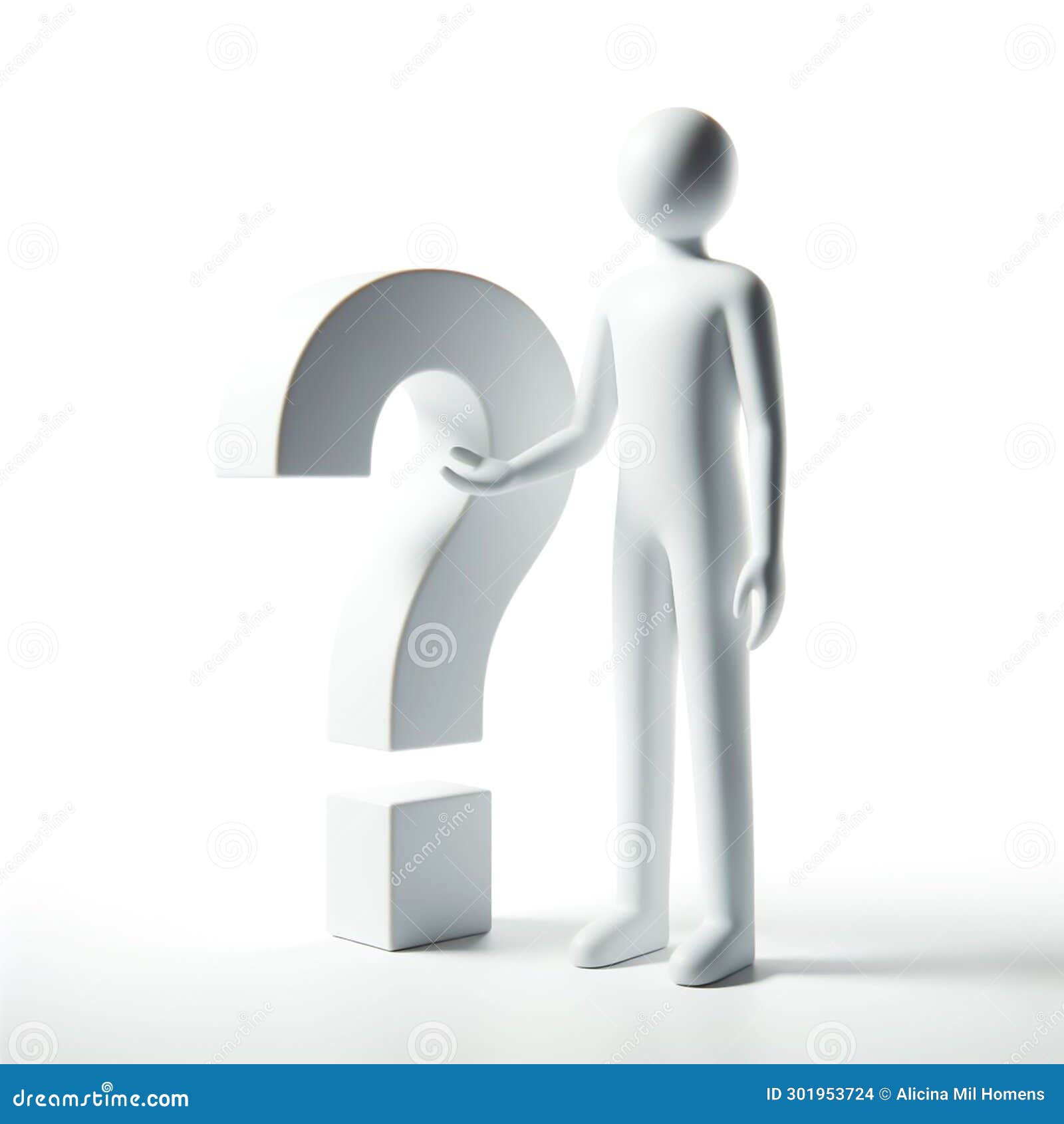 White 3D Figure with Question Mark. Questions and Solutions Stock Photo ...