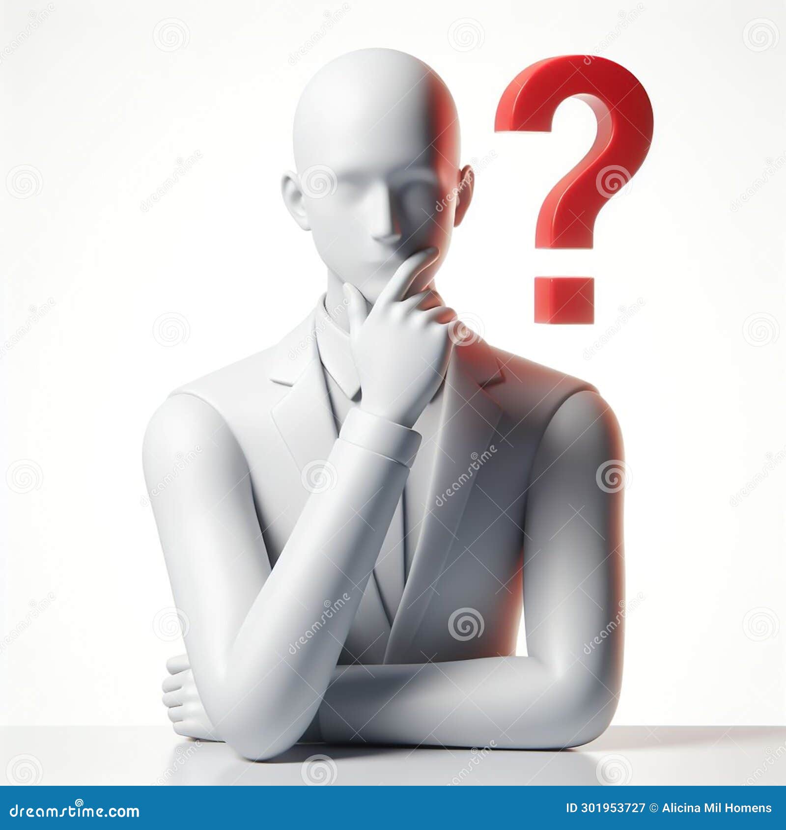 White 3D Figure with Question Mark. Questions and Solutions Stock Image ...